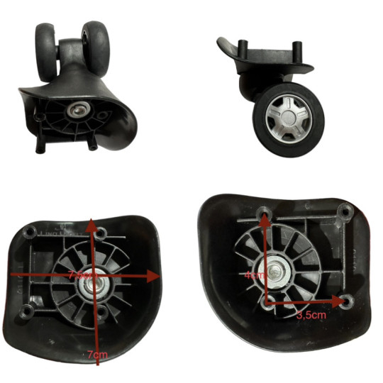 Double replacement wheels C110 for 4-wheeled hardside luggages ...